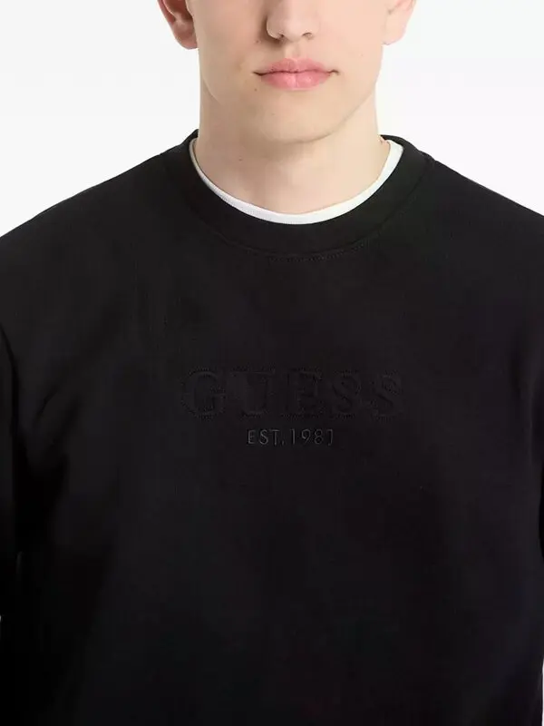 Guess Logo-embroidered Sweater - Black