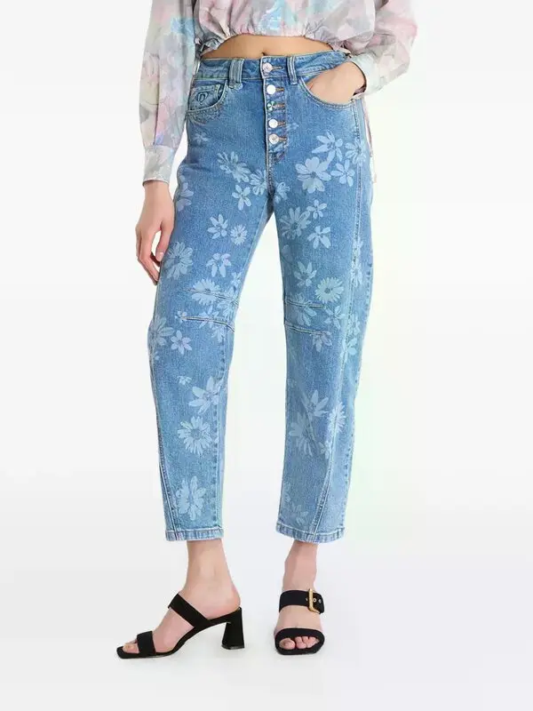 Desigual Floral-print Jeans - Blue