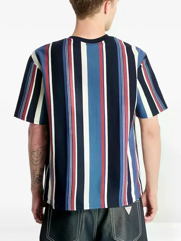 Guess Originals Go Striped Logo-embroidered T-shirt