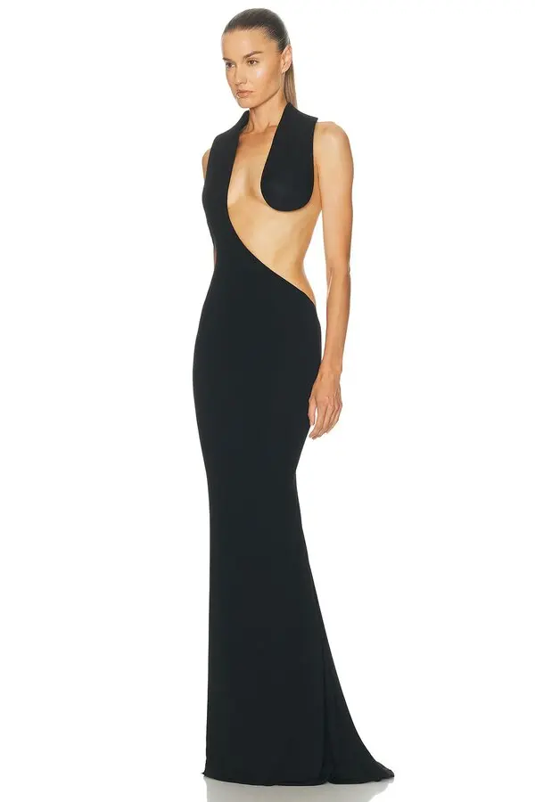 TOM FORD Asymmetric Backless Evening Dress