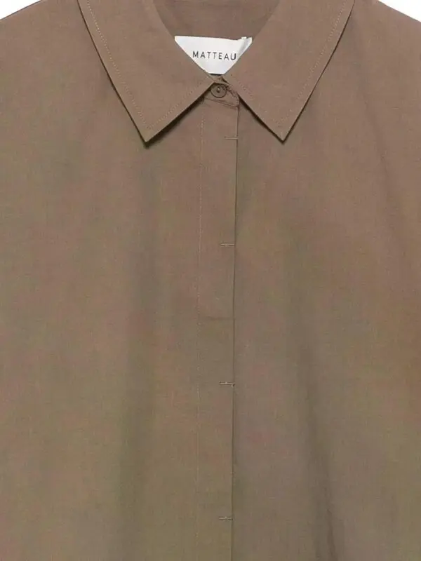 Matteau Cap-sleeve Button-up Shirt - Brown