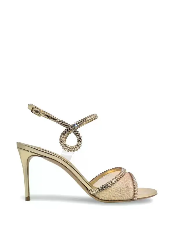 Casadei Josephine Crystal-embellished Heeled Sandals - Gold