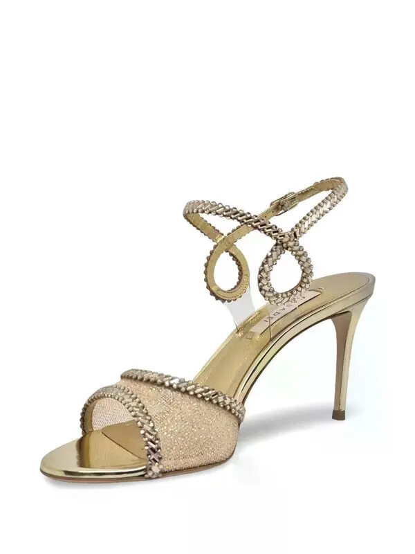 Casadei Josephine Crystal-embellished Heeled Sandals - Gold