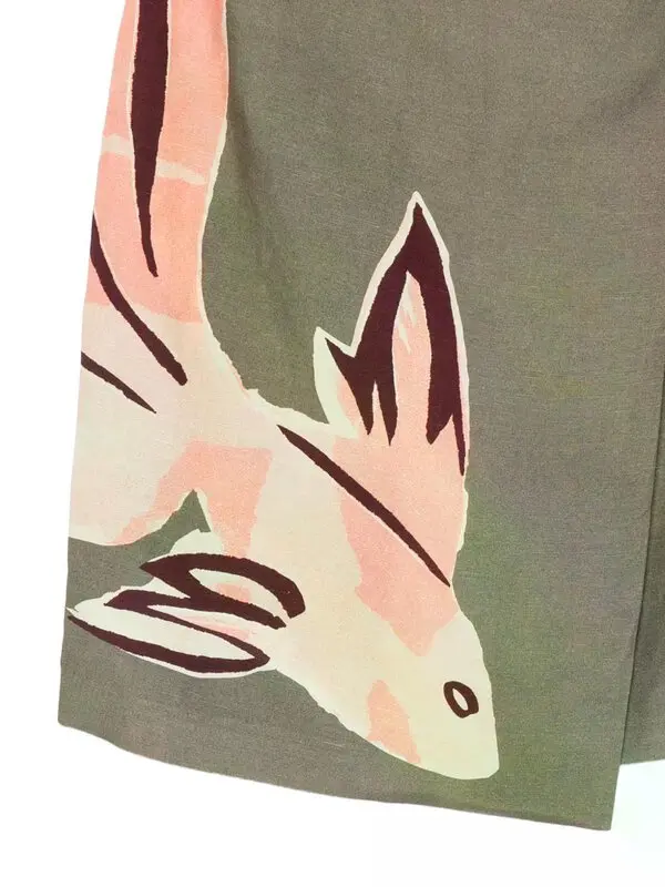 Paul Smith Graphic-print Wrap Mini Skirt - Green
