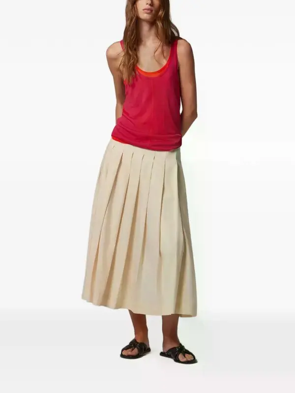 Paul Smith Pleated A-line Midi Skirt
