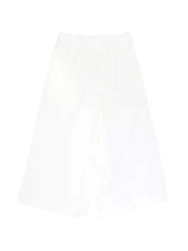 Comme Des Garçons Elasticated-waistband Wide-leg Trousers - White
