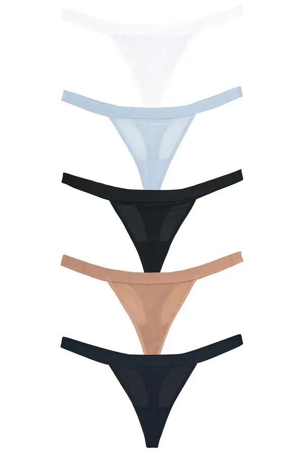 NEGATIVE UNDERWEAR Sieve Thong In Blue - Cool