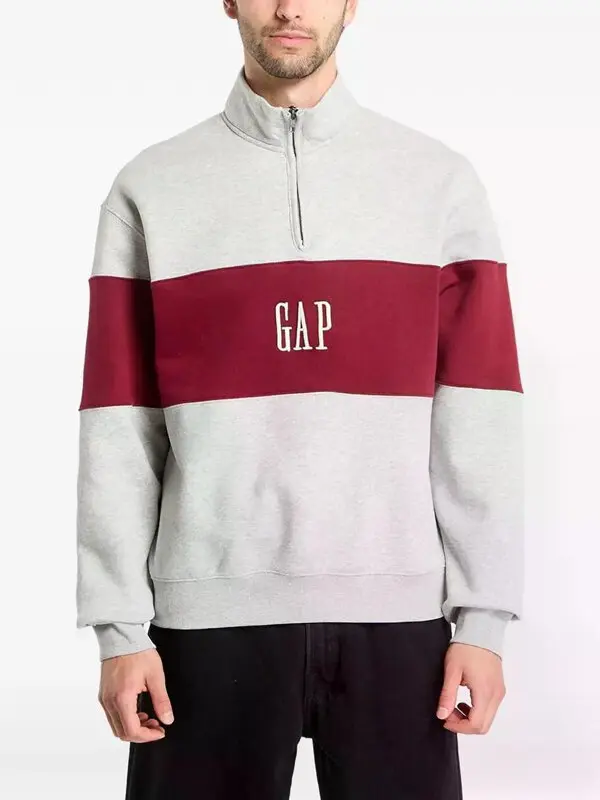 Gap Logo-embroidered Quarter-zip Sweater
