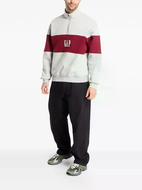 Gap Logo-embroidered Quarter-zip Sweater