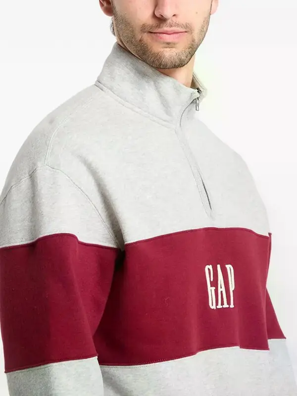 Gap Logo-embroidered Quarter-zip Sweater