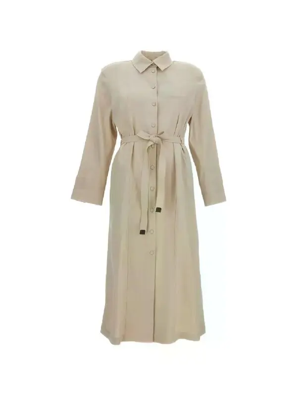Max Mara Belted Button-down Dress - Neutrals