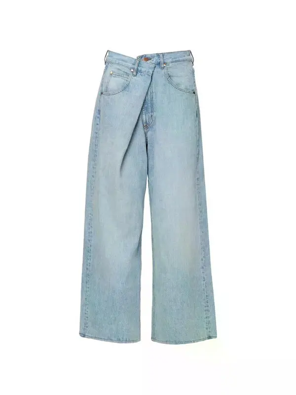 NO44 Asymmetric-waistband Wide-leg Jeans
