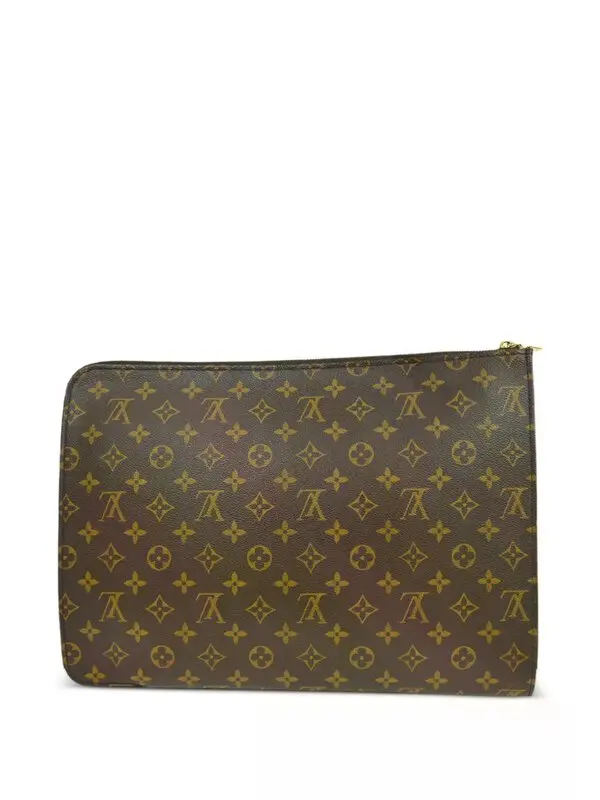LOUIS VUITTON 2002 Monogram Poche Documents Business Bag - Brown