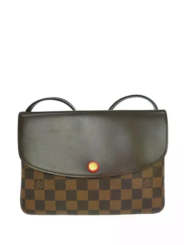 LOUIS VUITTON 2015 Twice Damier Shoulder Bag - Brown