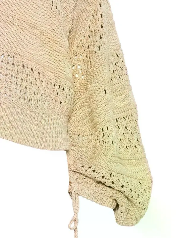 Liu Jo Open-knit Drawstring-cuff Sweater
