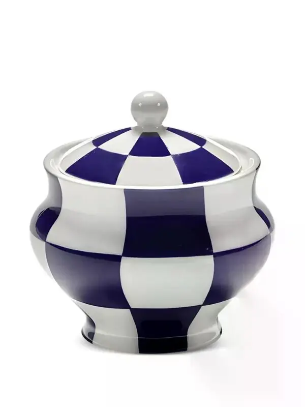 SERAX Check-pattern Sugar Bowl - Blue