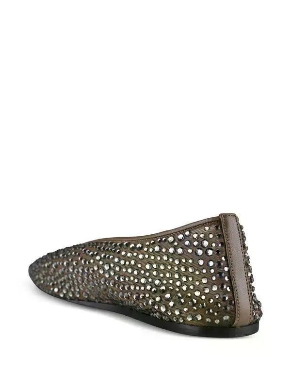 Le Monde Beryl Mary Jane Mesh Crystal Ballerinas