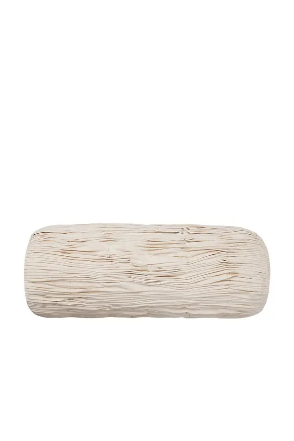 FERM LIVING Falda Smocked Bolster Cushion - Undyed