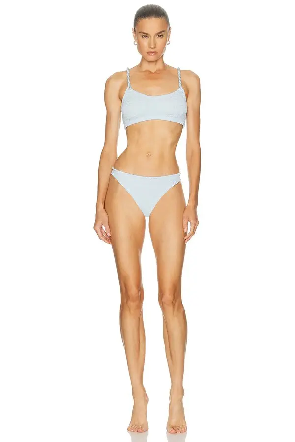 Hunza G Phoebe Bikini Set - Metallic Ice Blue