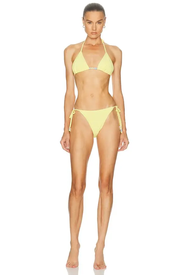 Hunza G Gina Beaded Bikini Set - Butter