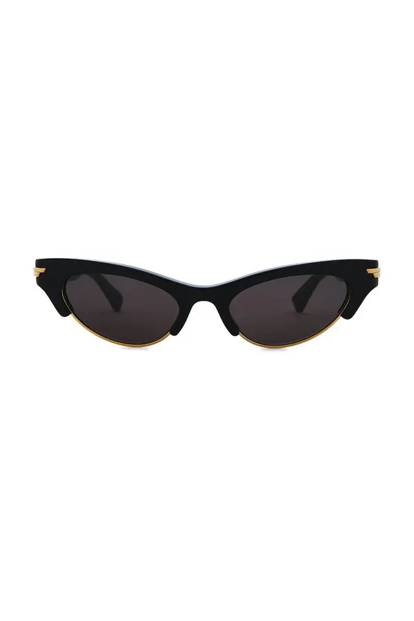 Bottega Veneta Bold Ribbon Cat Eye Sunglasses - Black & Grey
