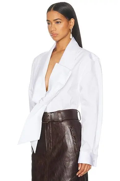 Saint Laurent Asymmetrical Tie Blouse