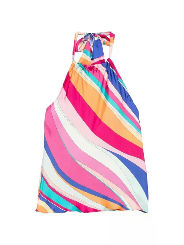 Marella Abstract-print Halter Top - Pink