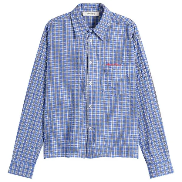 ABOUT:BLANK Raw Hem Check Shirt - Blue