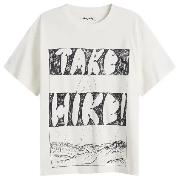 STORY MFG. Grateful Organic Cotton T-shirt - Ecru Take A Hike