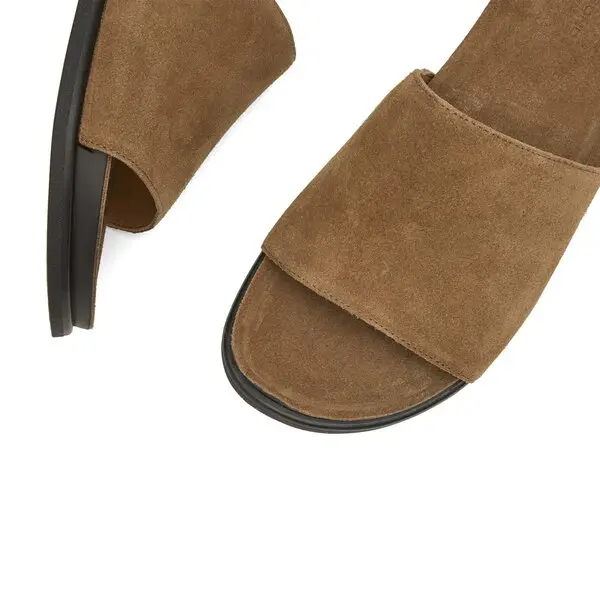 VAGABOND SHOEMAKERS Effie Suede Slide Sandal - Dark Sand