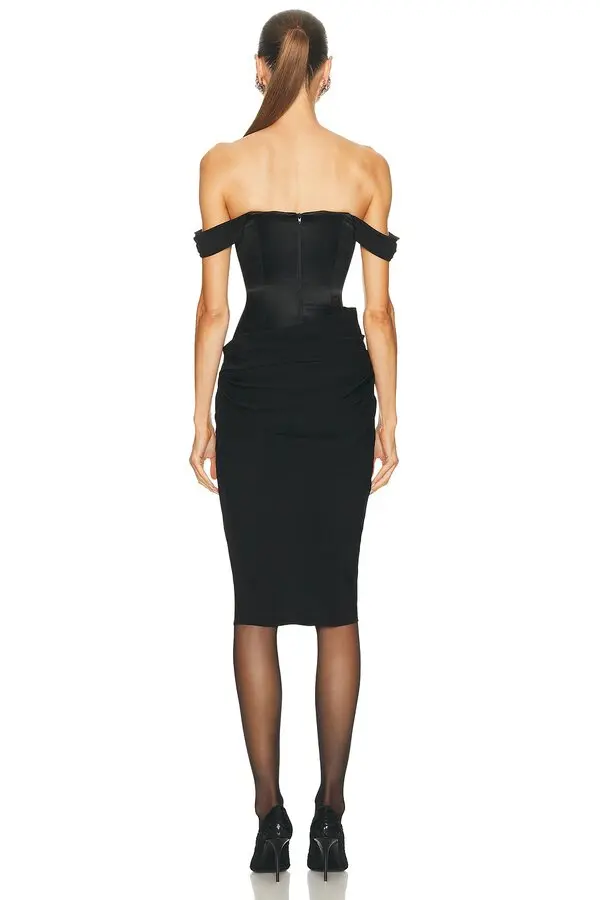 Alex Perry Off-shoulder Longline Corset Dress
