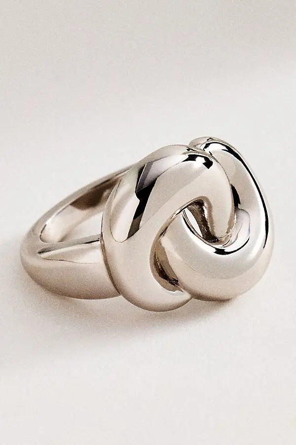 LUV AJ Solstice Knot Ring - Silver