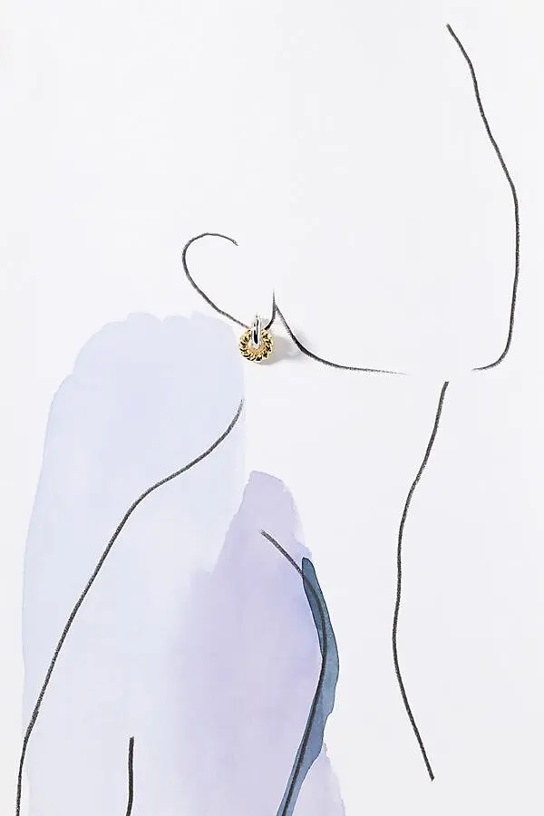 LUV AJ Two-tone Rope Interlock Hoop Earrings - Silver