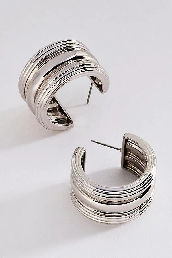 LUV AJ Canyon Hoop Earrings - Silver