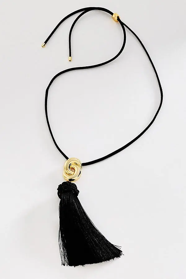 LUV AJ Solstice Knot Tassel Necklace - Gold