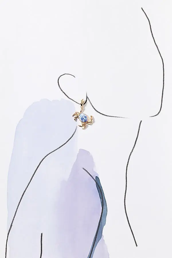 Anthropologie Ceramic Icon Drop Earrings
