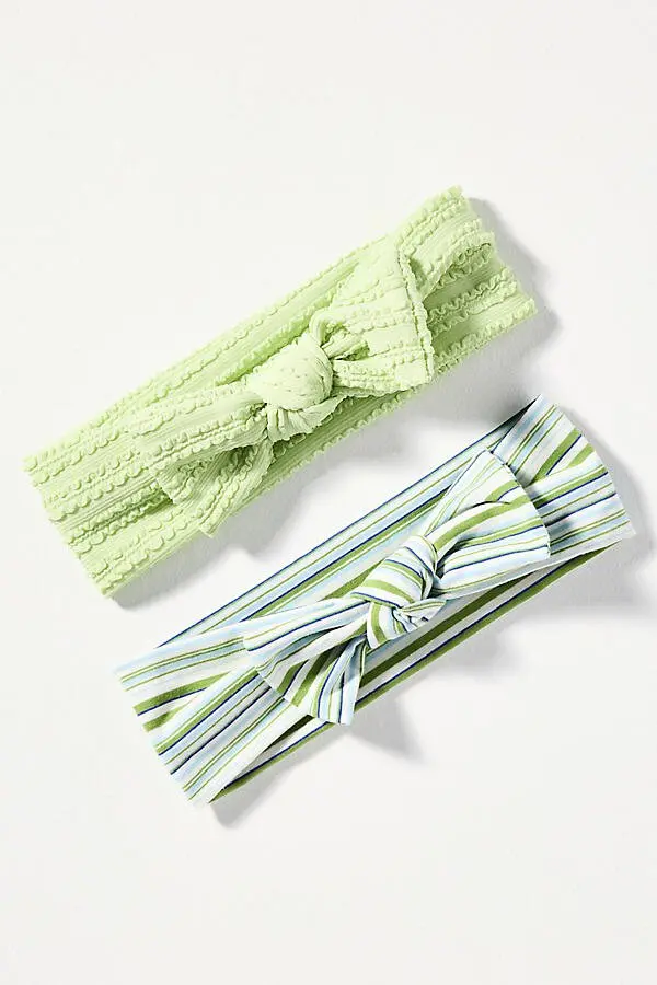 Anthropologie Set Of Two Knot Headbands - Blue Pattern
