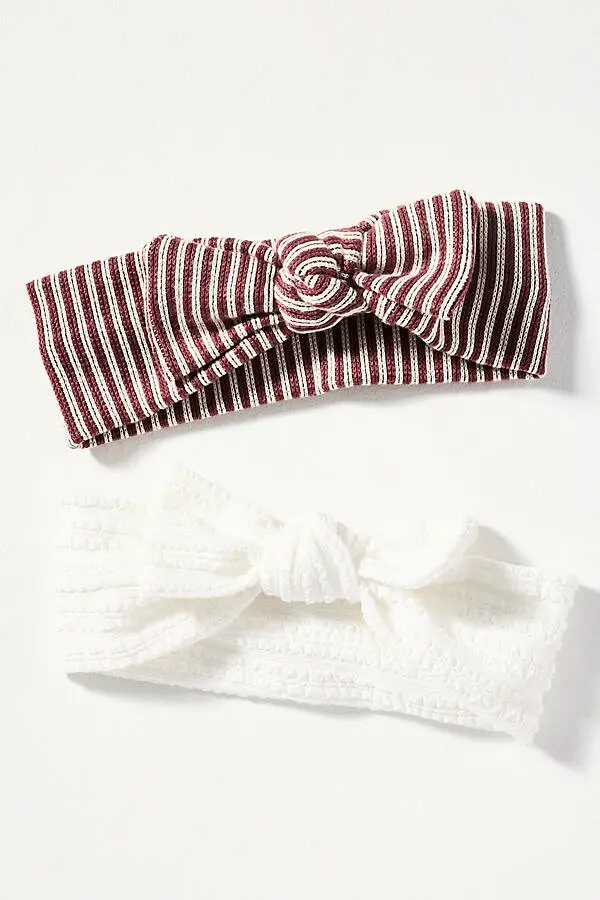Anthropologie Set Of Two Knot Headbands - Chcolate Brown