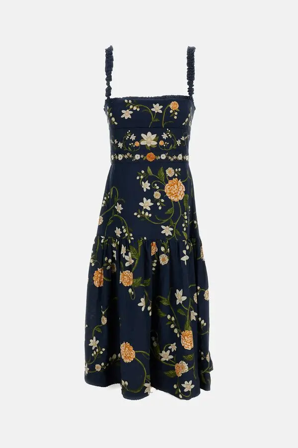 Agua Bendita Nispero Valle Midi Dress - Blue