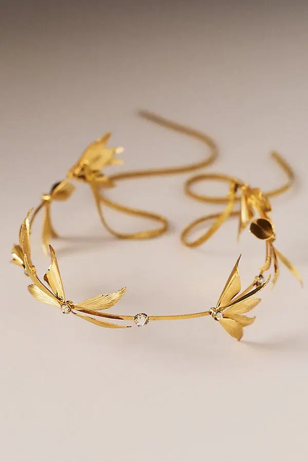 TWIGS & HONEY Gilded Wings Headpiece - Gold