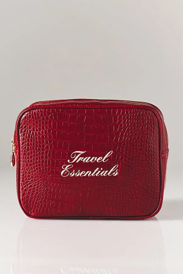 Anthropologie Croc-textured Pouch - Travel Essentials