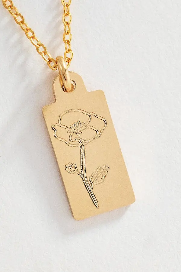 SET & STONES Tawney Birth Flower Necklace - August