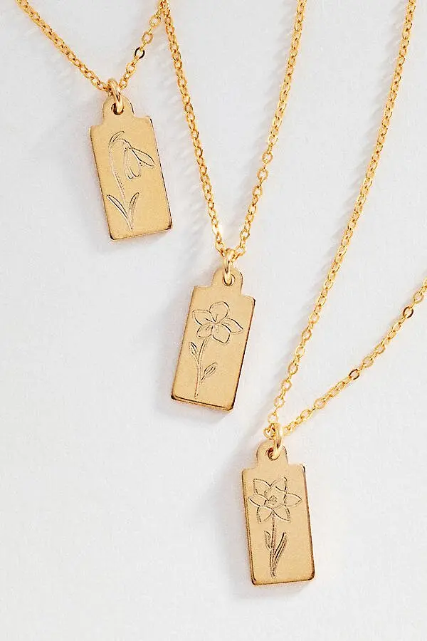 SET & STONES Tawney Birth Flower Necklace - January