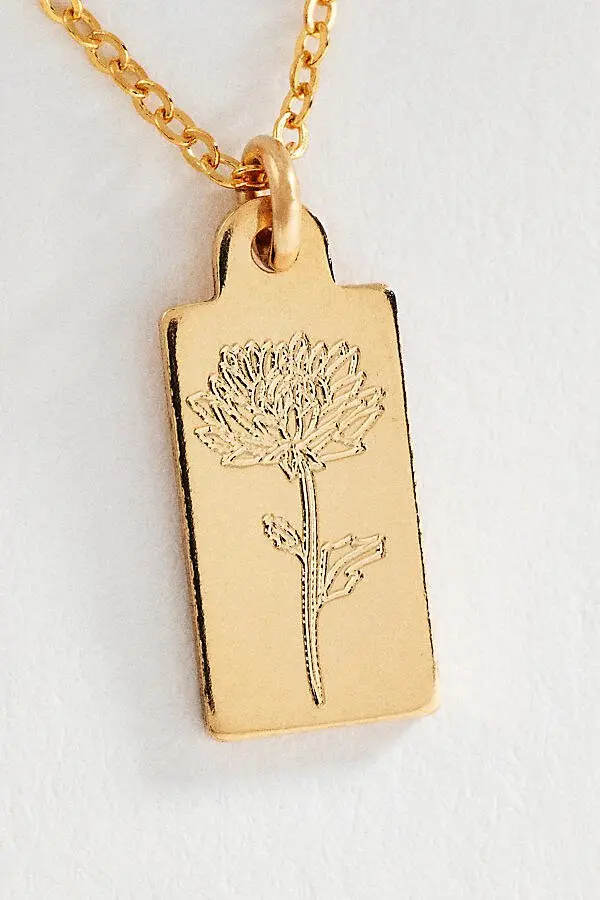 SET & STONES Tawney Birth Flower Necklace - November