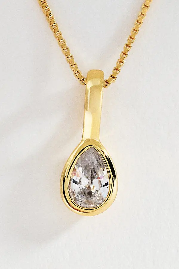 SET & STONES Teardrop Birthstone Necklace - April