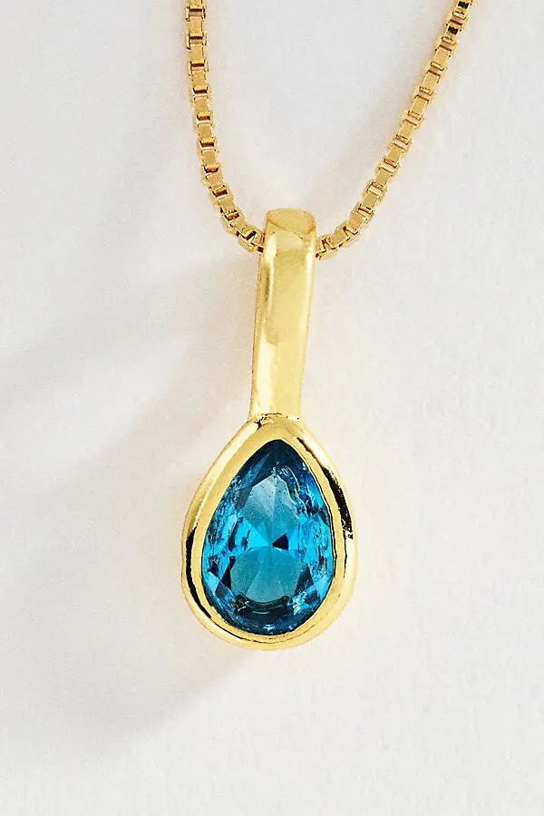 SET & STONES Teardrop Birthstone Necklace - December