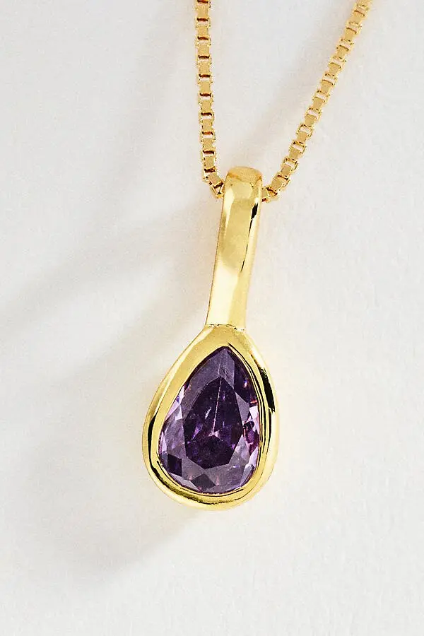 SET & STONES Teardrop Birthstone Necklace - February