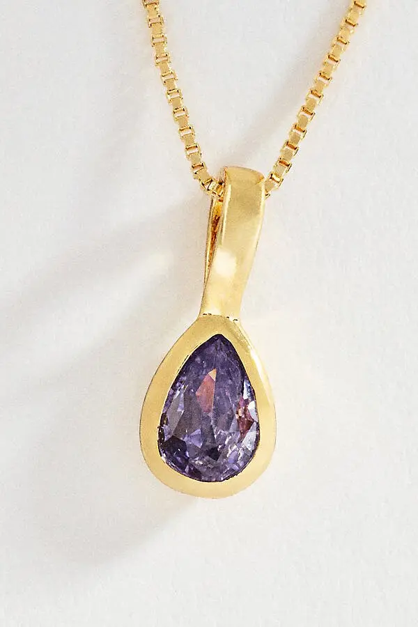 SET & STONES Teardrop Birthstone Necklace - June