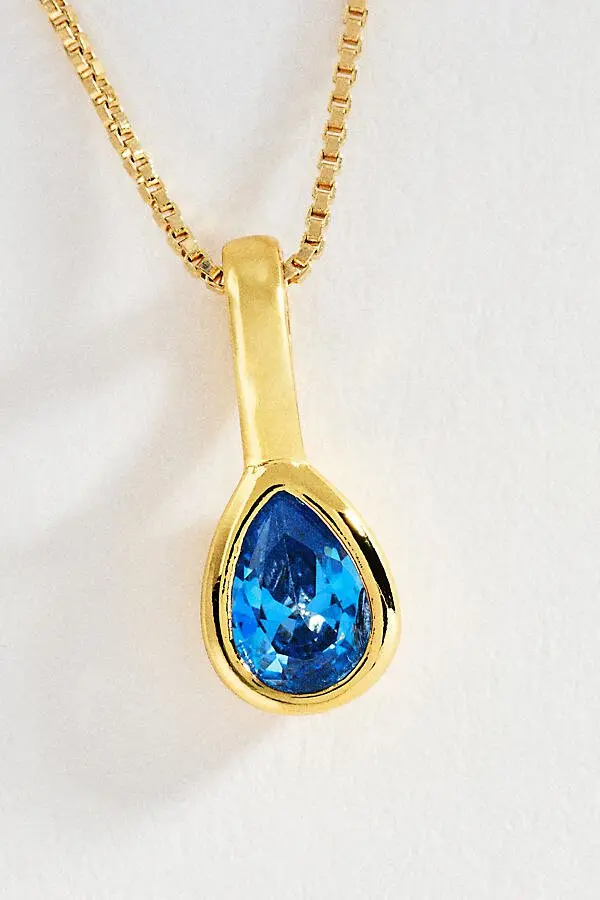SET & STONES Teardrop Birthstone Necklace - March
