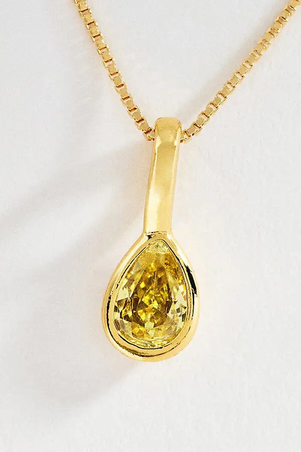 SET & STONES Teardrop Birthstone Necklace - November